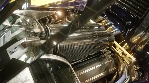 McLaren F1 carbon air intake system on r... | Stock Video | Pond5