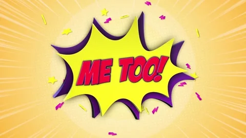 ME TOO Comic Text Animation, with Alpha ... | Stock Video | Pond5