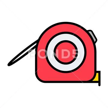 Measurement tape icon, measure tool concept design symbol, instrument ...