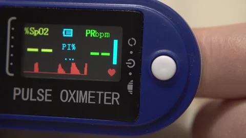 Measuring Oxygen Saturation using pulse ... | Stock Video | Pond5