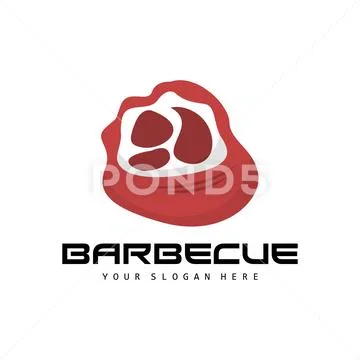 Meat Logo, Smoked Beef Vector, BBQ Grill Baberque Logo Design And ...