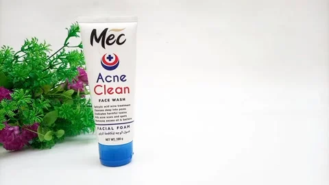 MEC Acne Clean Face Wash on white backgr... | Stock Video | Pond5
