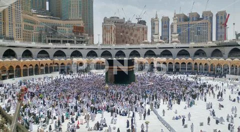 Photograph: MECCA, SAUDI ARABIA - MARCH 29, 2019 The door of the Kaaba ...