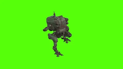 Mech Biped Robot Dodge Backward Green Sc... | Stock Video | Pond5