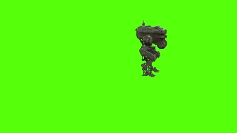 Mech Biped Robot Dodge Left Green Screen... | Stock Video | Pond5