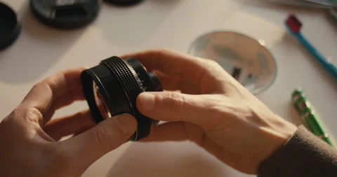 Hand Over Camera Lens Stock Video Footage | Royalty Free Hand Over ...