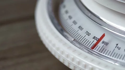 Mechanical kitchen scale with dial. A wh... | Stock Video | Pond5