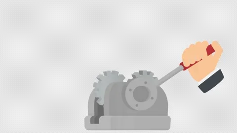 Mechanical lever. Animation of the hand,... | Stock Video | Pond5