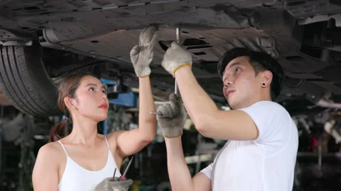 Trainee Mechanics Stock Footage ~ Royalty Free Stock Videos | Pond5