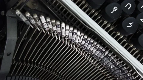 Mechanism of a retro typewriter. Old typ... | Stock Video | Pond5