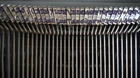 Mechanism of a retro typewriter. Old typ... | Stock Video | Pond5