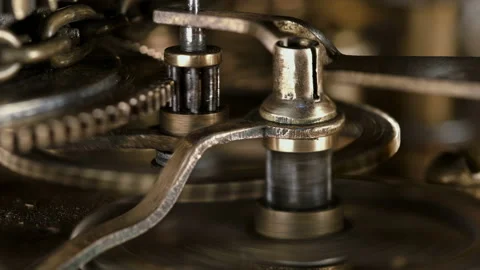 mechanism with rotating gears and a chai... | Stock Video | Pond5