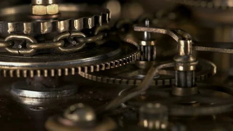 mechanism with rotating gears and a chai... | Stock Video | Pond5