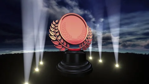 Medal Prize Trophy 24 B3 sky | Stock Video | Pond5