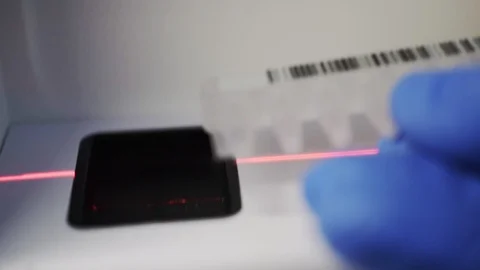 medical barcode scanner in Laboratory. T... | Stock Video | Pond5