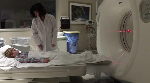 Medical Cat Scan Being Done On Little Bo... | Stock Video | Pond5