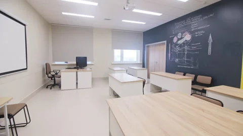 Medical class with desks and human organ... | Stock Video | Pond5