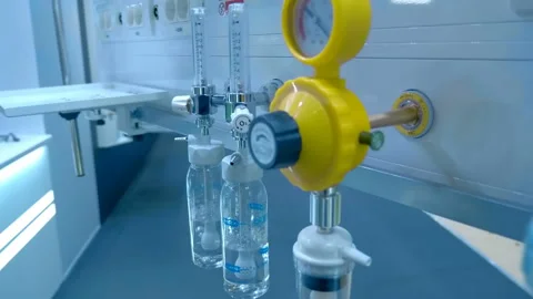 Medical gas wall mounted console with pr... | Stock Video | Pond5