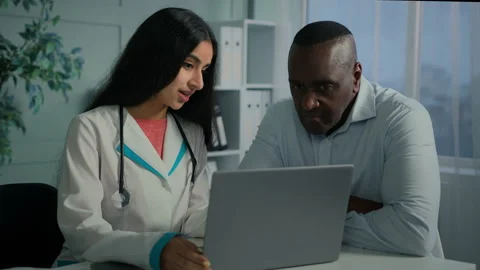 Medical health checkup on computer young... | Stock Video | Pond5