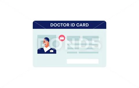 Medical ID card template. Identification card with secure pass personal ...