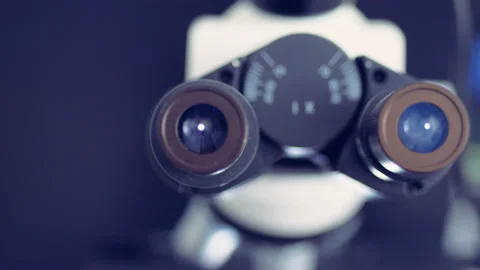 Medical microscope with lenses at a hosp... | Stock Video | Pond5
