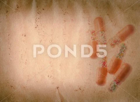 Medical pill tablet old grunge paper texture ~ Clip Art #12240803