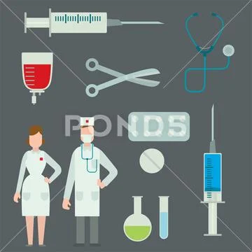 Medical symbols emergency sign cross first sterile hospital bandages ...