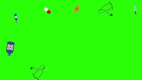 medical tools set animation on green scr... | Stock Video | Pond5
