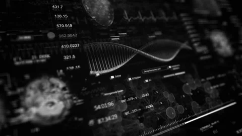 Medical UI HUD monitoring. DNA. MRI x ra... | Stock Video | Pond5