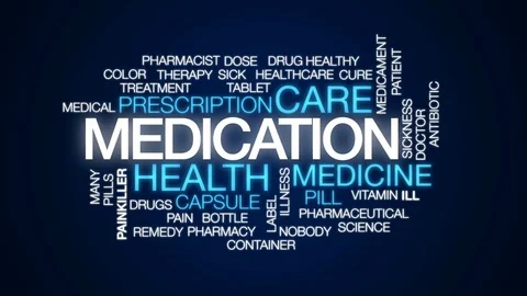 Medication animated word cloud, text des... | Stock Video | Pond5