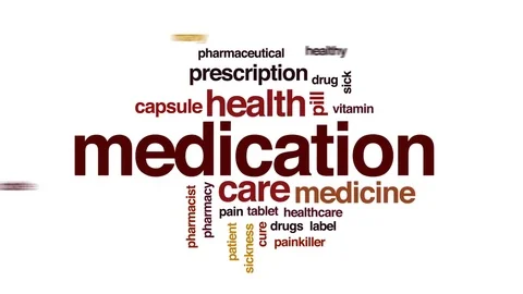 Medication animated word cloud, text des... | Stock Video | Pond5