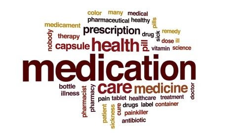 Medication animated word cloud, text des... | Stock Video | Pond5