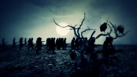 Medieval Army March to War at Night with... | Stock Video | Pond5