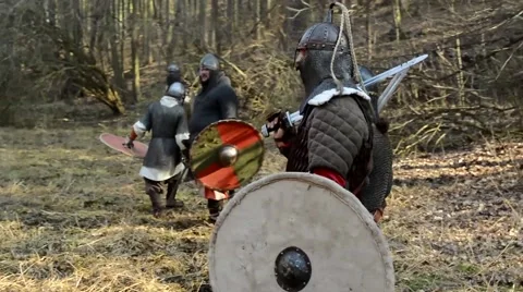 medieval battle - war - soldiers wait | Stock Video | Pond5