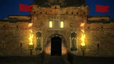Medieval Britain Castle main gate entran... | Stock Video | Pond5