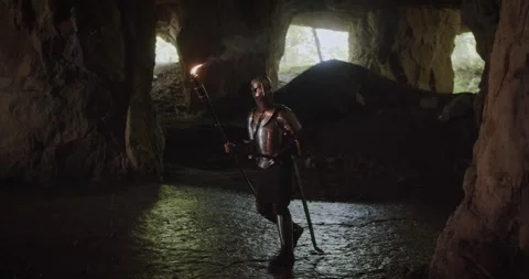 Medieval Cave Exploration | Stock Video | Pond5