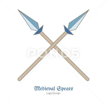 Medieval colorful logo emblem template, flat style ~ Clip Art #74012595