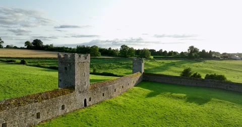 Medieval defence wall with towers agains... | Stock Video | Pond5