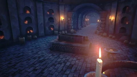 Medieval Dungeon, Coffin, Candles, Skele... | Stock Video | Pond5
