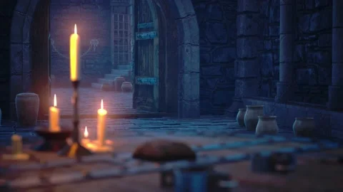 Medieval Dungeon, Table, Candles, Prison... | Stock Video | Pond5