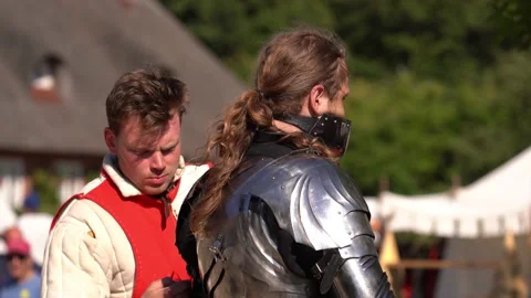 Medieval Knight In Armor Getting Ready F... | Stock Video | Pond5