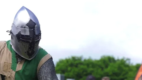 medieval knight in armour closeup combat... | Stock Video | Pond5
