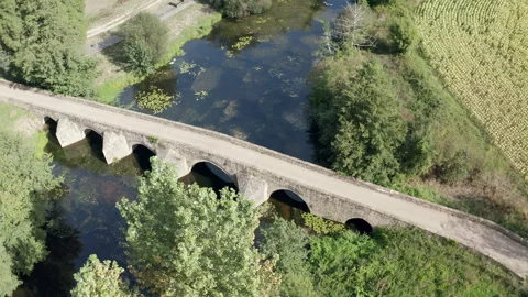 The medieval six arched Pont de Preuil i... | Stock Video | Pond5