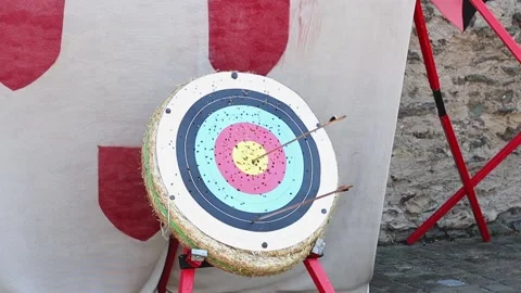 Medieval Arrow Target Stock Video Footage | Royalty Free Medieval Arrow ...