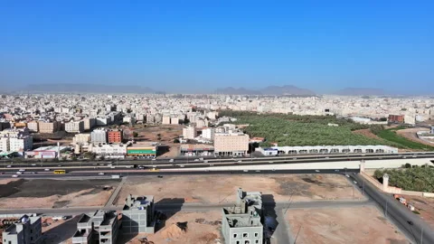 Medina, Saudi Arabia: Aerial view of fam... | Stock Video | Pond5