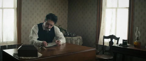 Medium shot of Albert Einstein writing a... | Stock Video | Pond5