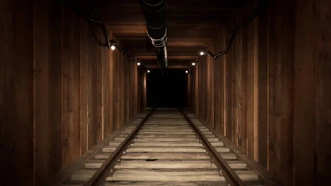 Medium shot of escape animated tunnel in... | Stock Video | Pond5