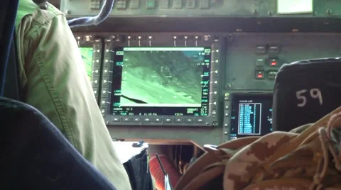 medium shot of FLIR screen on military h... | Stock Video | Pond5