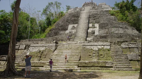 Medium shot of tourists at High Temple /... | Stock Video | Pond5