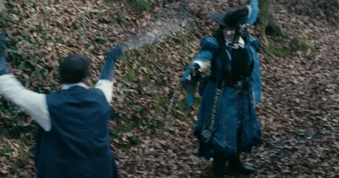Medium Shot Two Musketeers Fight SwordMu... | Stock Video | Pond5